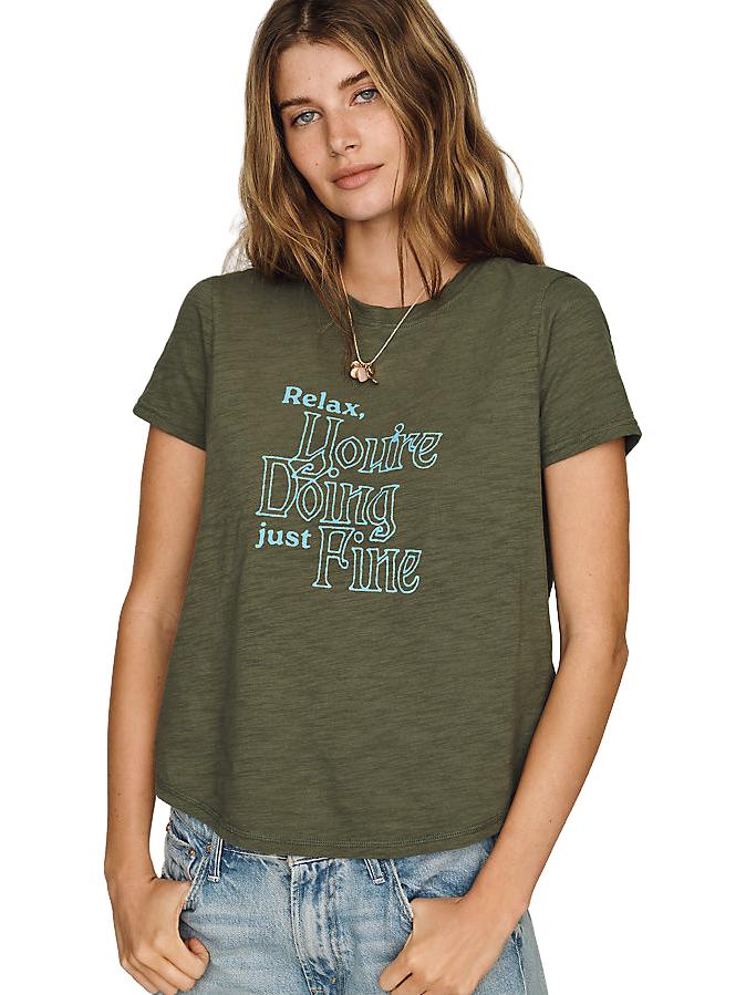 PILCRO Pilcro Bennie Cotton Slim Crew Neck Tee